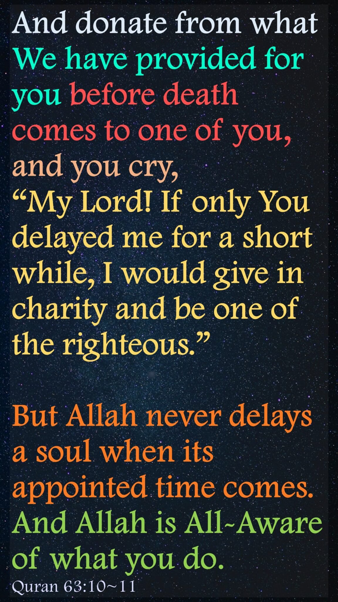 Quran 63 10 11 Islamic Inspirations